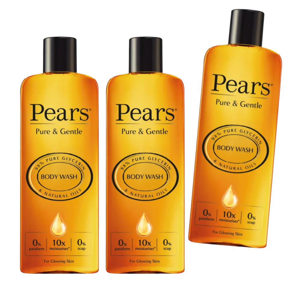 3x Pears Body Wash with Natural Oils for Glowing Skin 250ml - Makeup Warehouse Australia