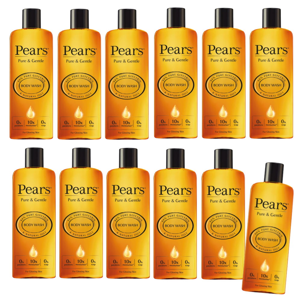 12x Pears Body Wash with Natural Oils for Glowing Skin 250ml - Makeup Warehouse Australia
