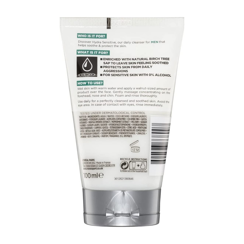 Shop Online 3 x LOreal Men Expert Hydra Sensitive Soothing Face Wash For Men 100ml – Makeup ...