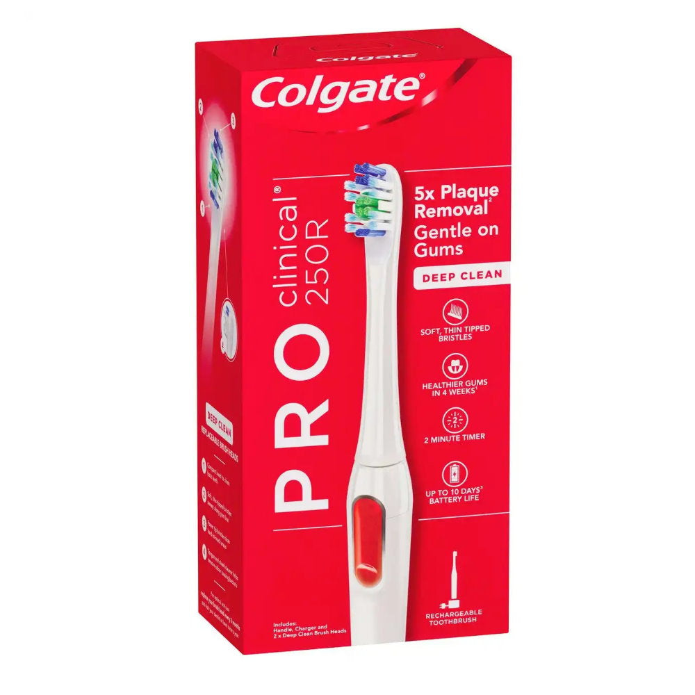 2x Colgate Pro Clinical 250R Deep Clean Rechargeable Toothbrush ...