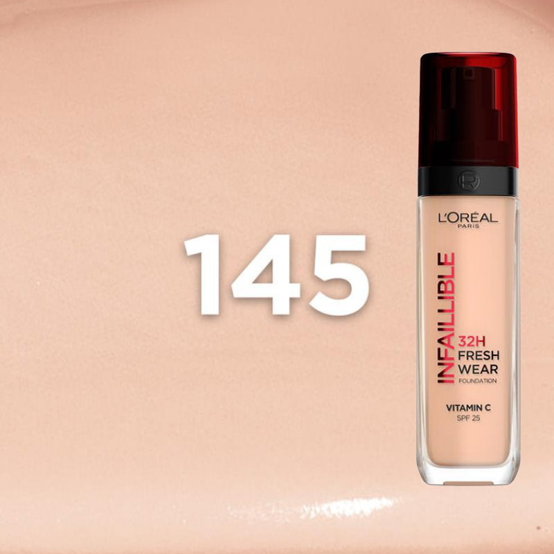 L'Oreal Paris Infallible 32H Fresh Wear Foundation SPF 25 30ml 145 Cool ...
