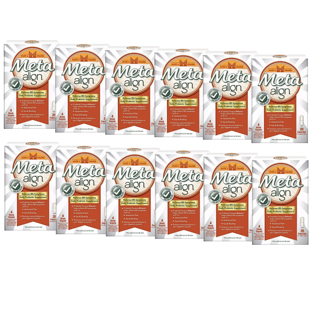 12pk Metamucil Meta Align Daily IBS Probiotics Capsules 28 Pack ...
