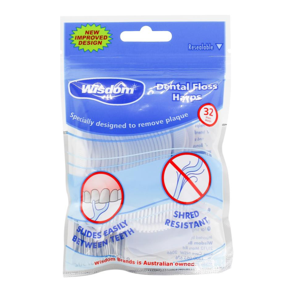 Wisdom Dental Floss Harps 32pk - Makeup Warehouse Australia