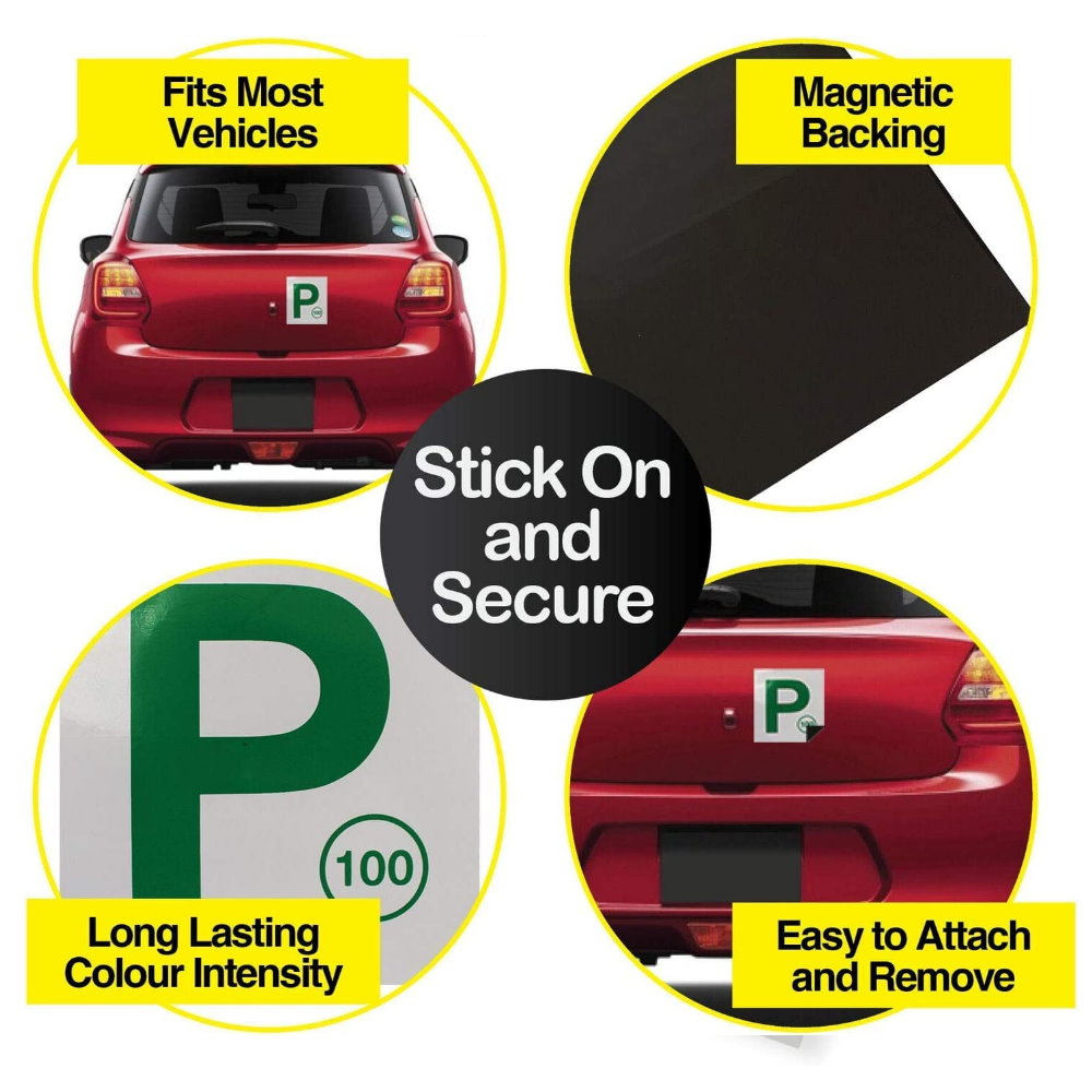 Buy Now 2pk Magnetic Car Plates Green P Plate - Makeup Warehouse Australia