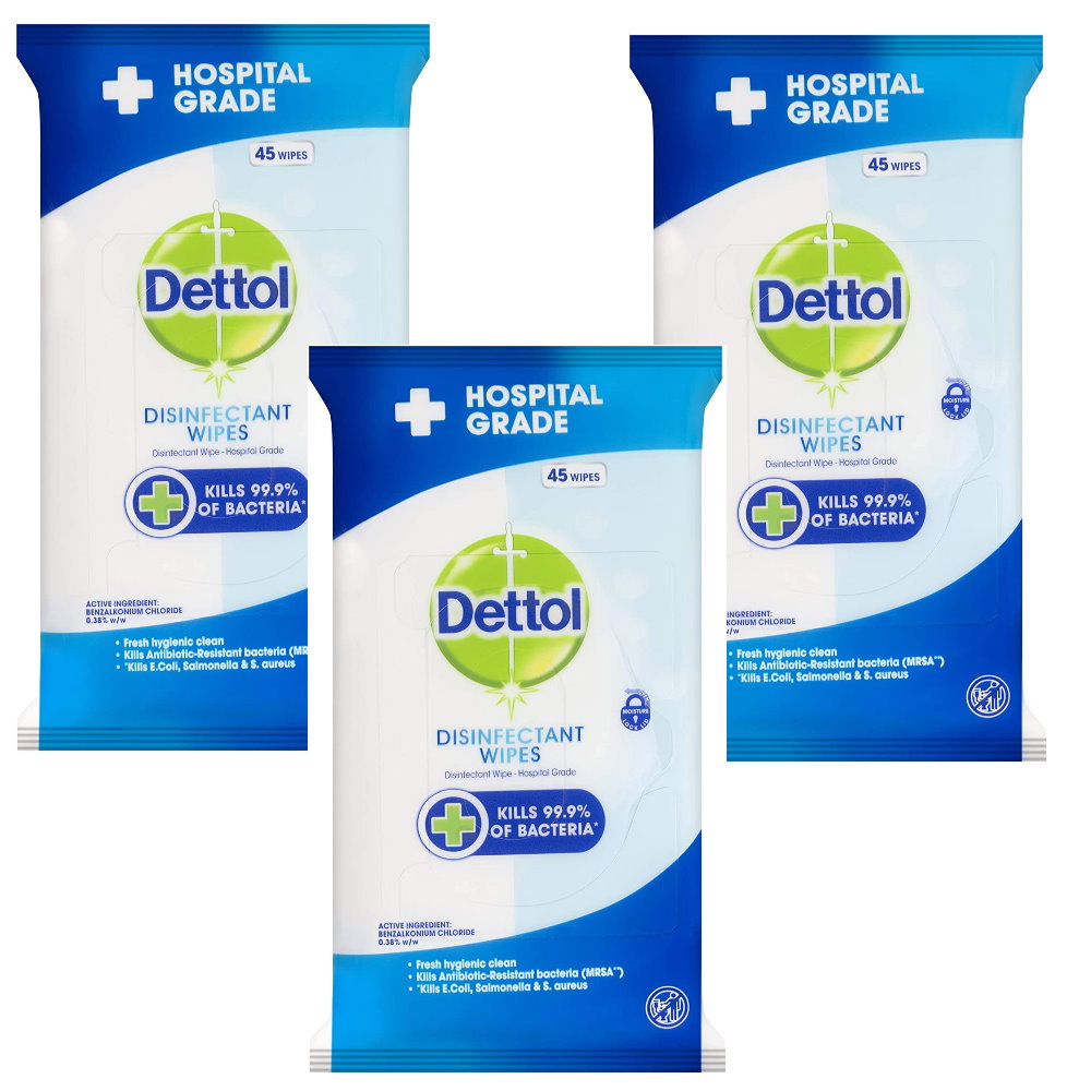 Buy Dettol Anti-Bacterial Surface Wipes Fresh Disinfectant 45 Wipes ...